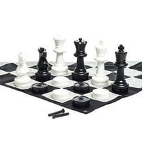 MegaChess Outdoor Chess Set Giant with 25" King Bundle, Mat & Checkers ...