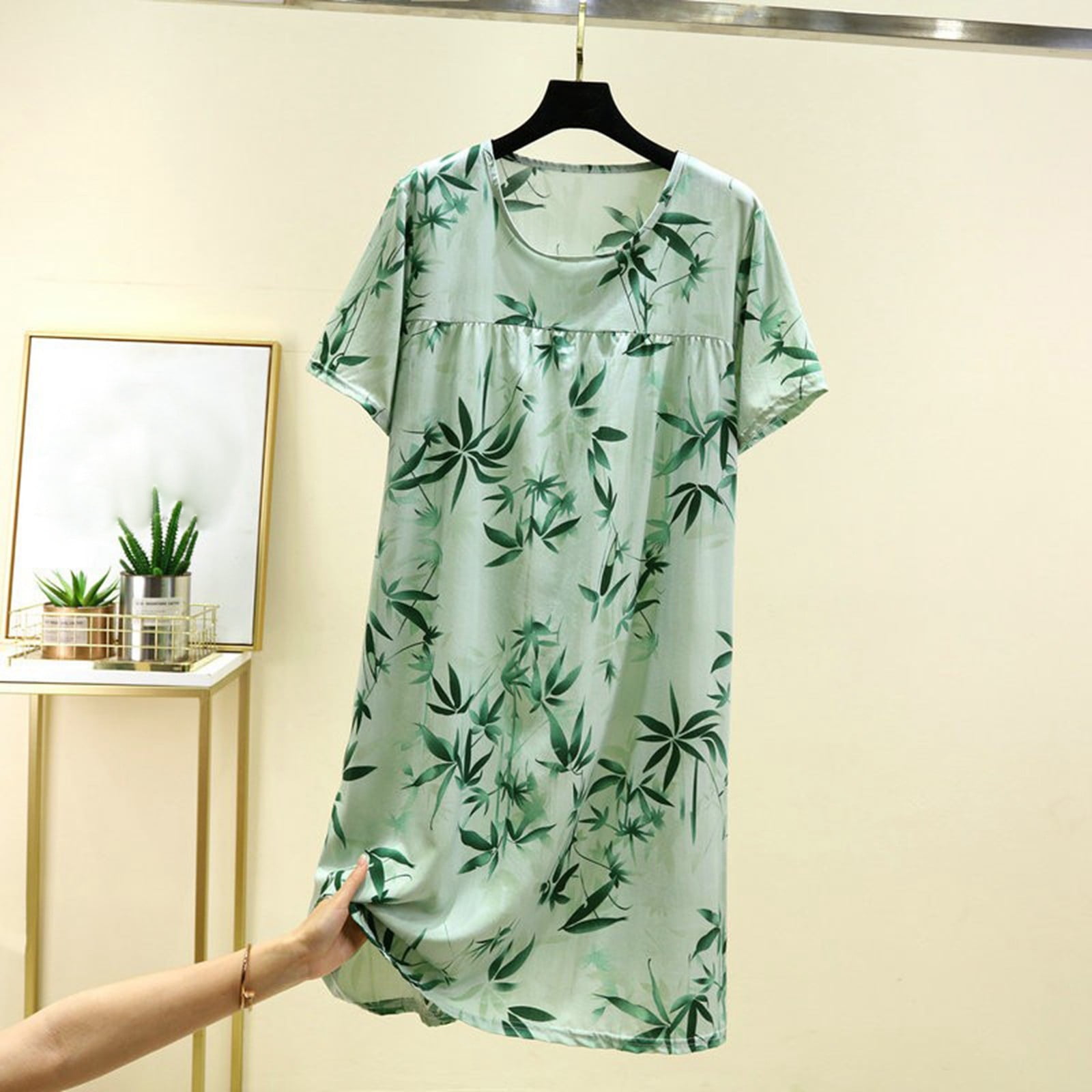 Click here for Xiaowwww Satin Pajama Shirts For Women Night Gown... prices