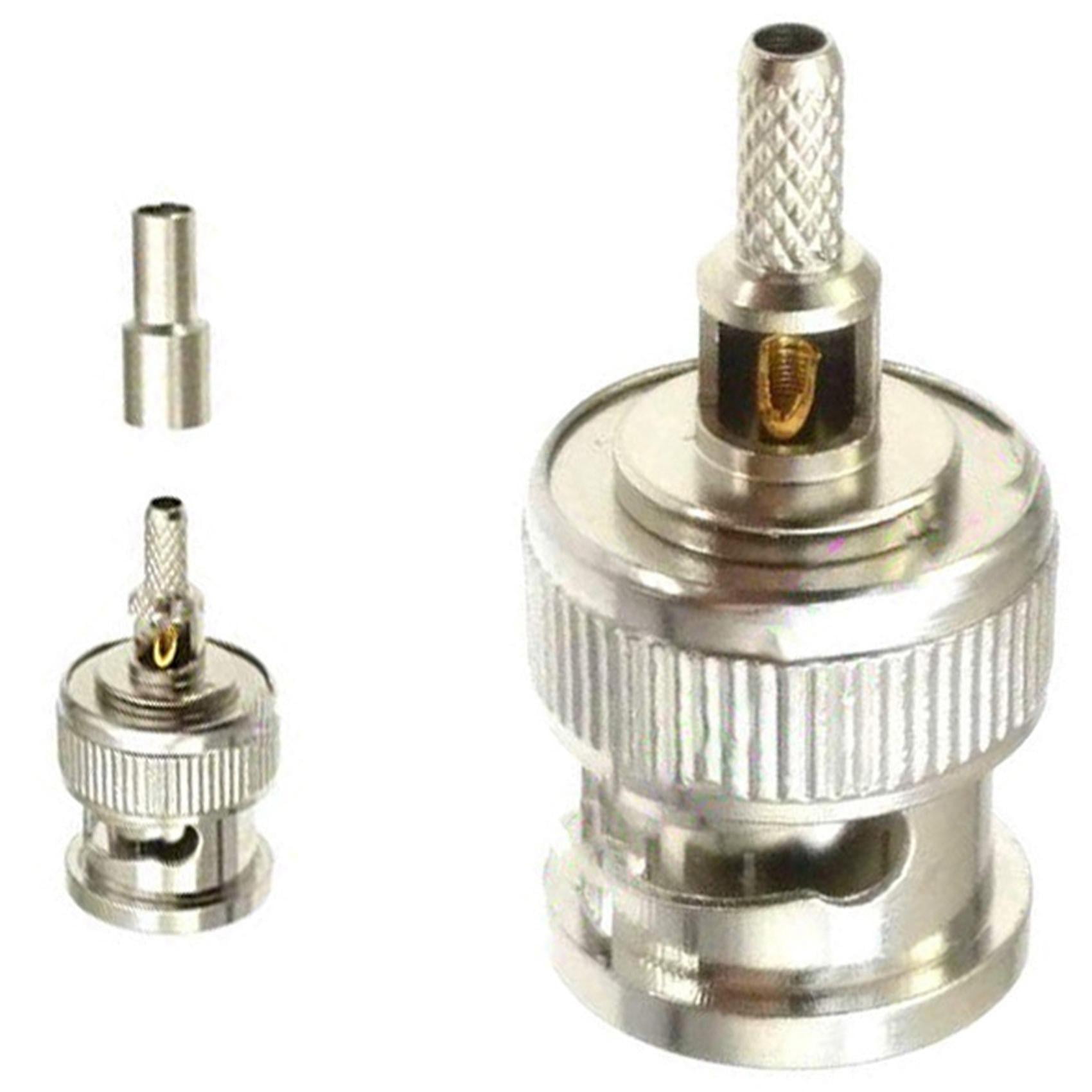 10 piezas de conector macho BNC con ventana de engarce recto para cable RG174 RG316 RG179 ...