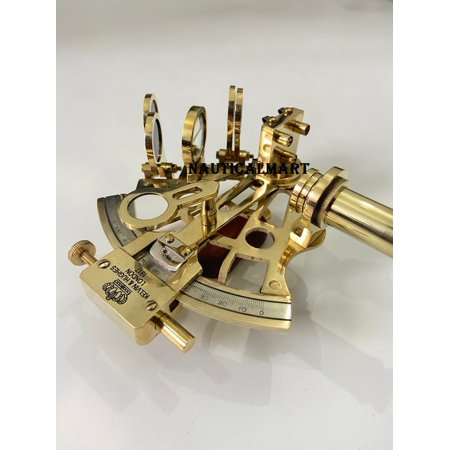 Nautical 5" Hand-Made Brass Ship Sextant In Brass Polished Finish ...