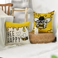 Sm:)e Bee Happy Bee Kind Summer Pillow Covers 16 x 16 Set of 4 Cushion Case Yellow Square ...
