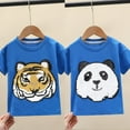Boy Tiger Panda T Shirt Glitter Color Changing Graphic Kids Short ...