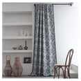 Black Damask Curtains 63 Inch Long Semi Sheer Rod Pocket Drapes Bedroom ...