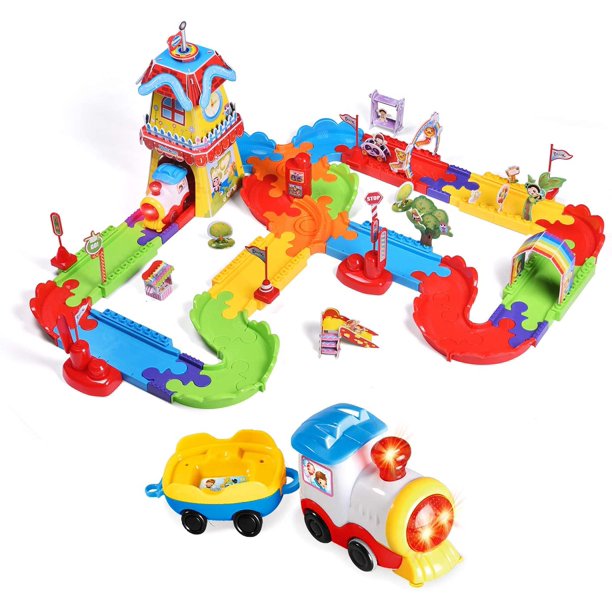 Fun Little Toys 189 Pcs Train Sets with Variable Railway Tracks,Toy ...