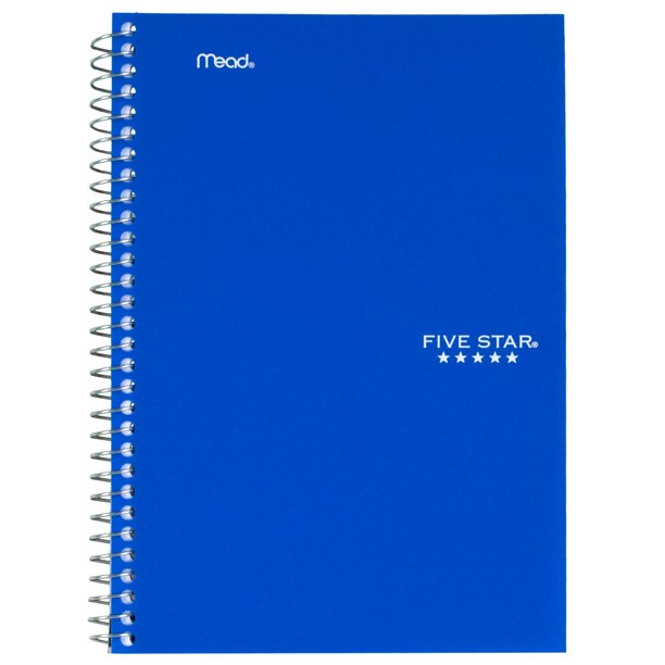 Five Star Notebook, 2-Subject, College Ruled, 6 x 9.5 in., Blue (72287 ...