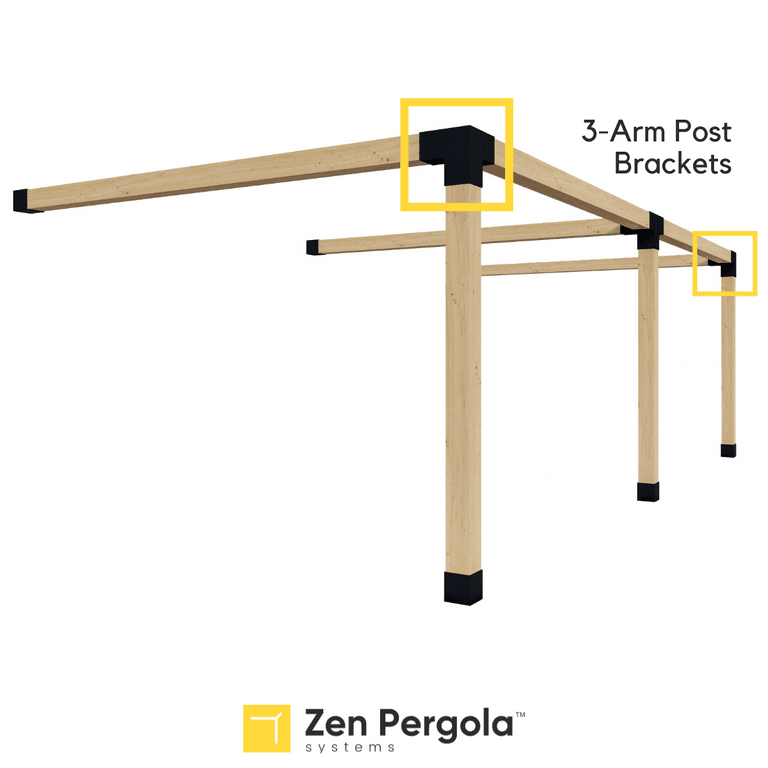 Pergola Corner Brace Bracket For 4x4 Wood Posts (45 Degree, 55% OFF