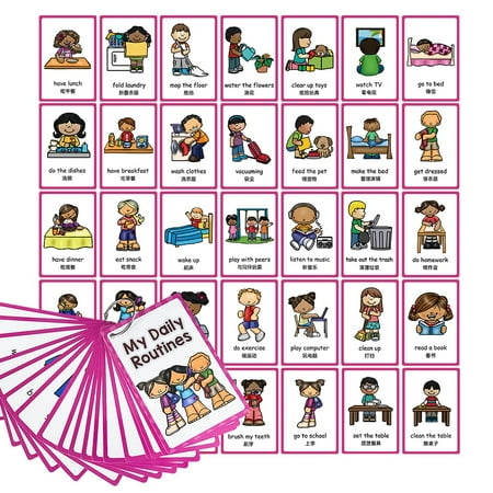 Richardy My Daily Routine Flash Cards English Sentences Common English ...