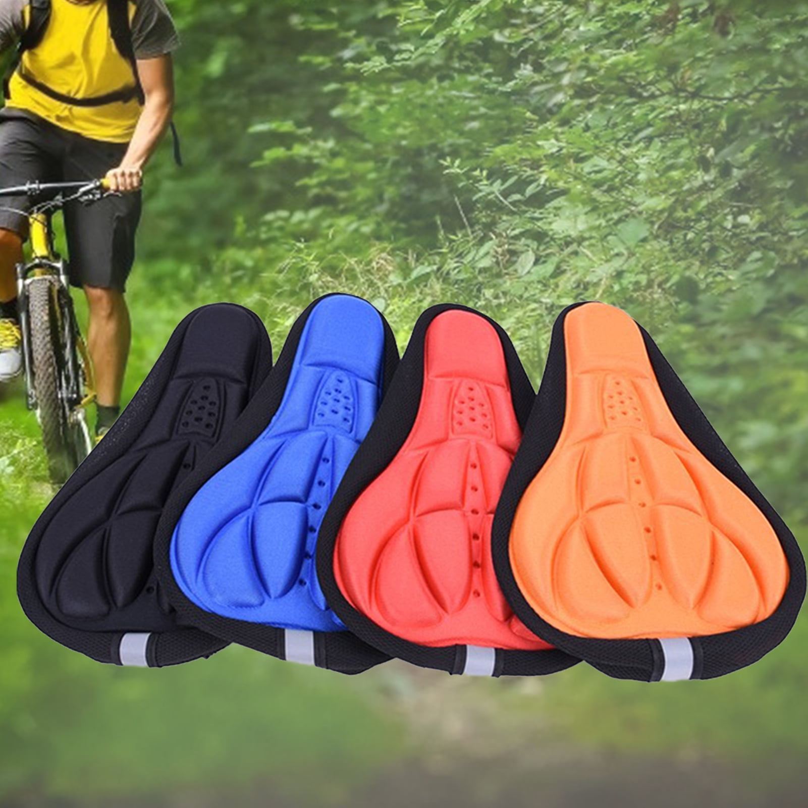 Cheers.US Seat Cushion Cover Extra Soft 3D Reflective Silicone Protective Breathable Bicycle ...