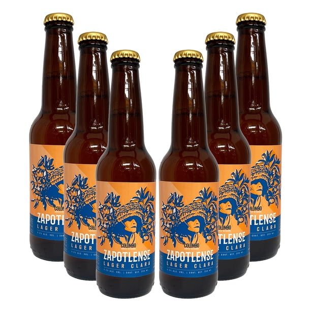 Six Pack Cerveza Artesanal Colombo Zapotlense Lager Clara 355 ml ...