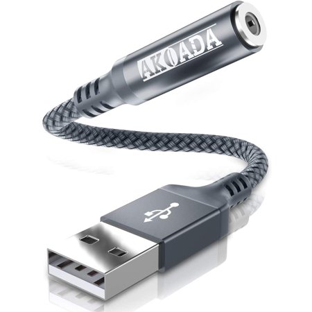 USB to Audio Jack Adapter, External Sound Jack Audio Adapter with 3.5mm ...