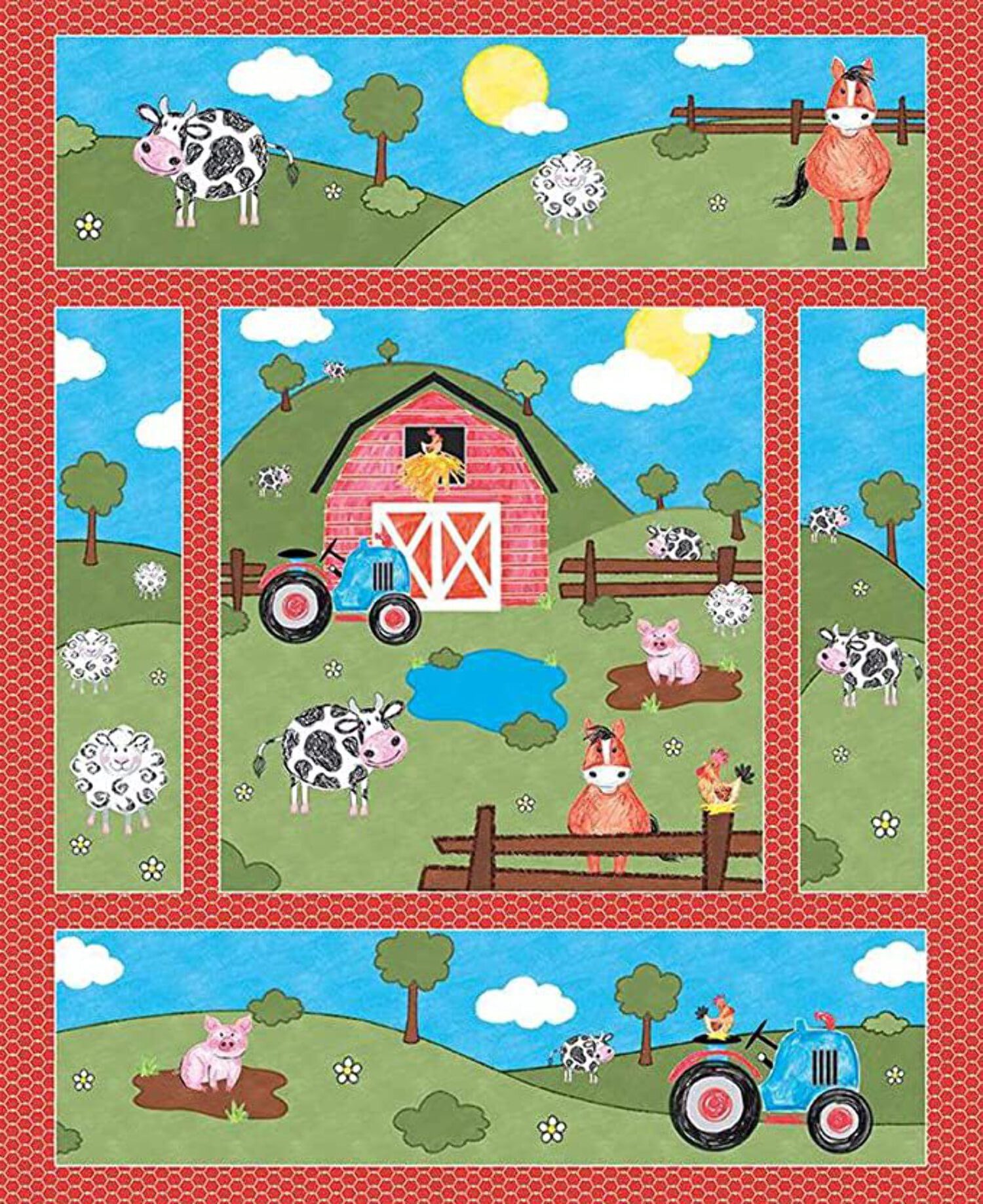 Coloring on The Farm 43/44 Wide Cotton Panel Fabric - Walmart.com