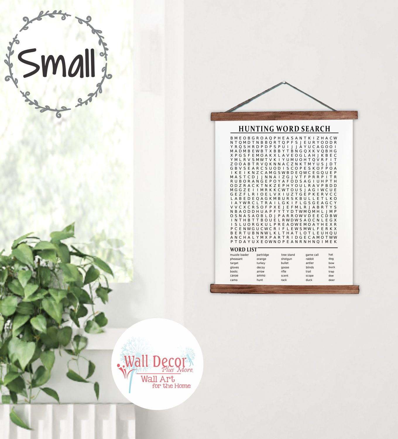 Wood, Canvas Sign, Hunting Word Search Puzzle Man Cave Decor Print ...