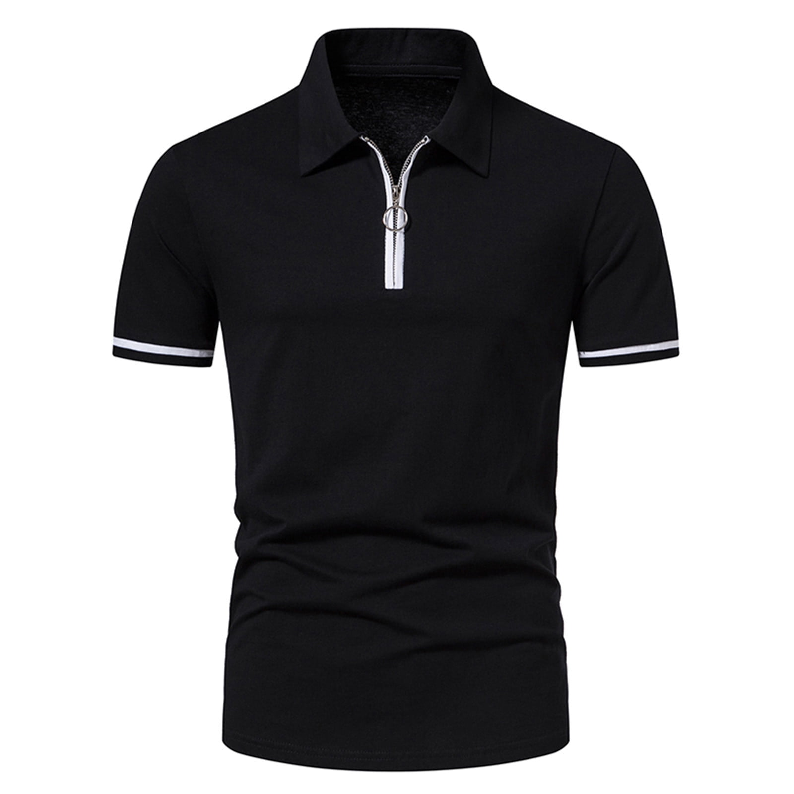 RYRJJ Mens 1/4 Zipper Polo Shirts Short Sleeve Casual Slim Fit Athletic ...