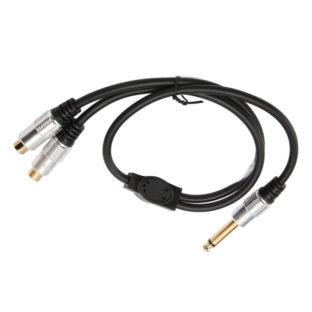 Dual Y Splitter Cable, Dual Female To 6.35mm Male Cable 19.7in Gold ...