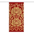 Gold Peony Floral Red Pattern Print Shower Curtain,Cloth Fabric ...