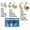 RJ9 RJ10 RJ22 4P4C 4-PIN to RJ12 RJ11 6P6C 6-PIN Phone Headset Jack Male Cable Adapter FX462 ...