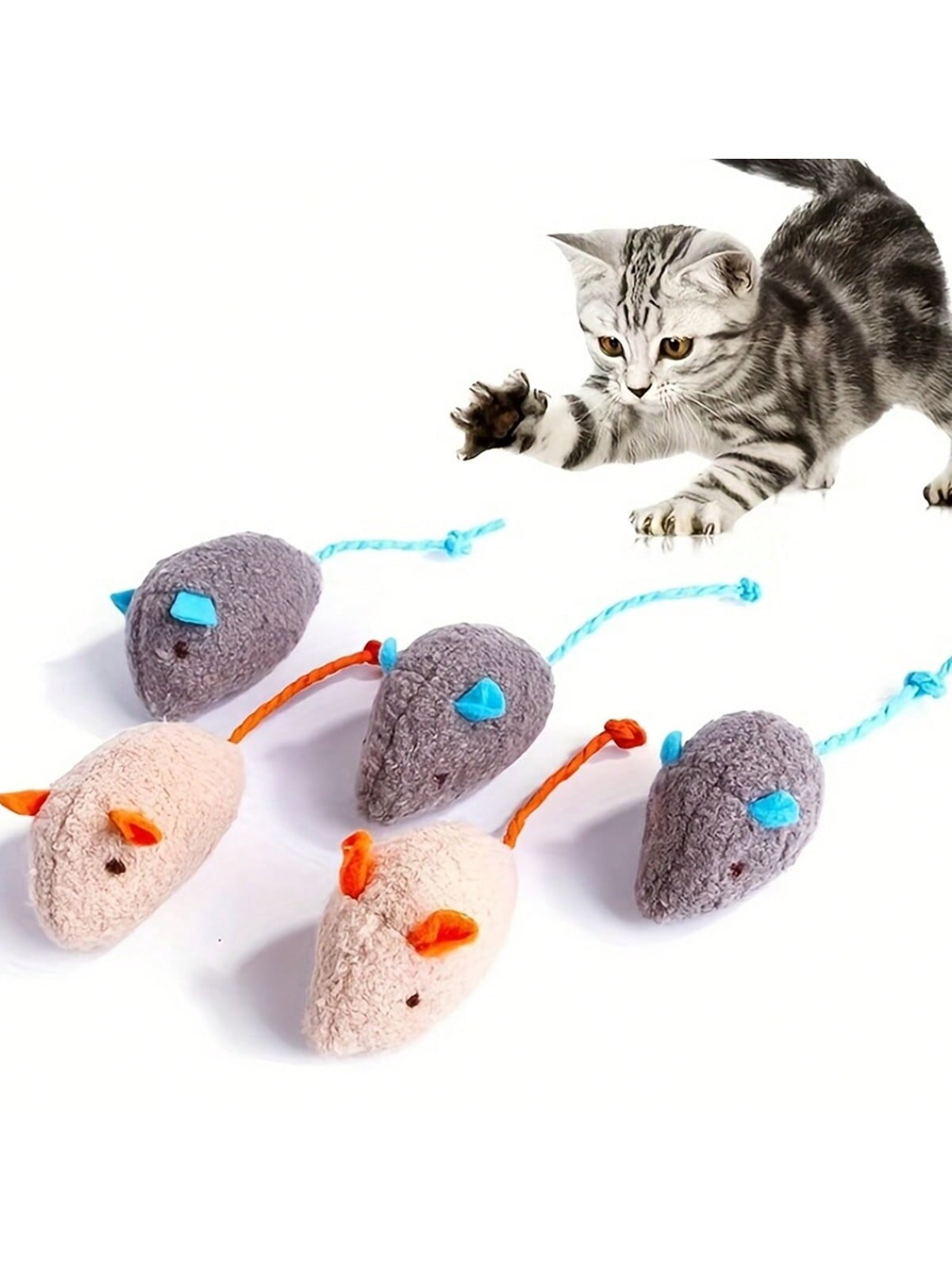 4/8pcs Interactive Plush Mouse Cat Toy For Entertaining Your ...