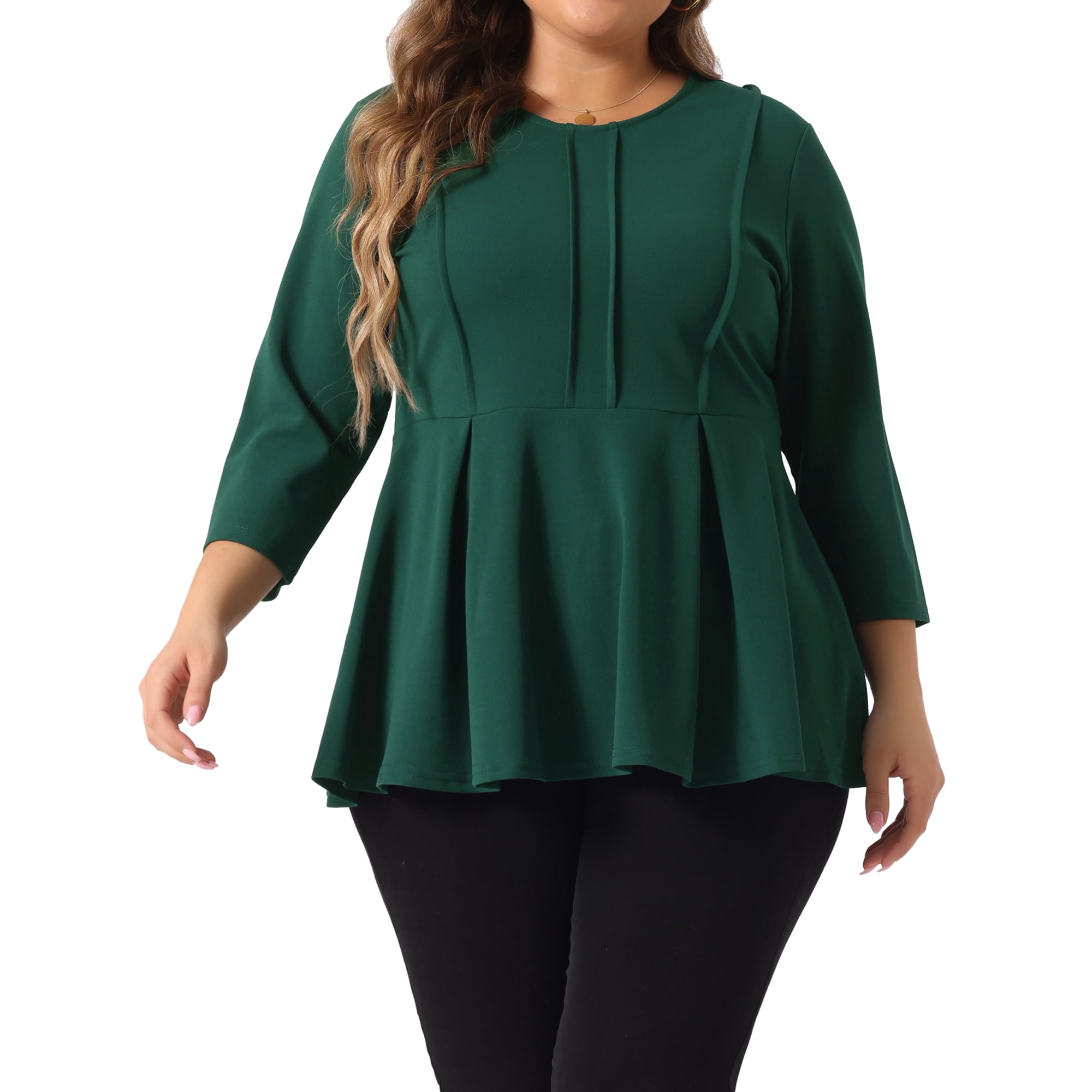 Click here for Agnes Orinda Plus Size Tops For Women Elegant Crew... prices