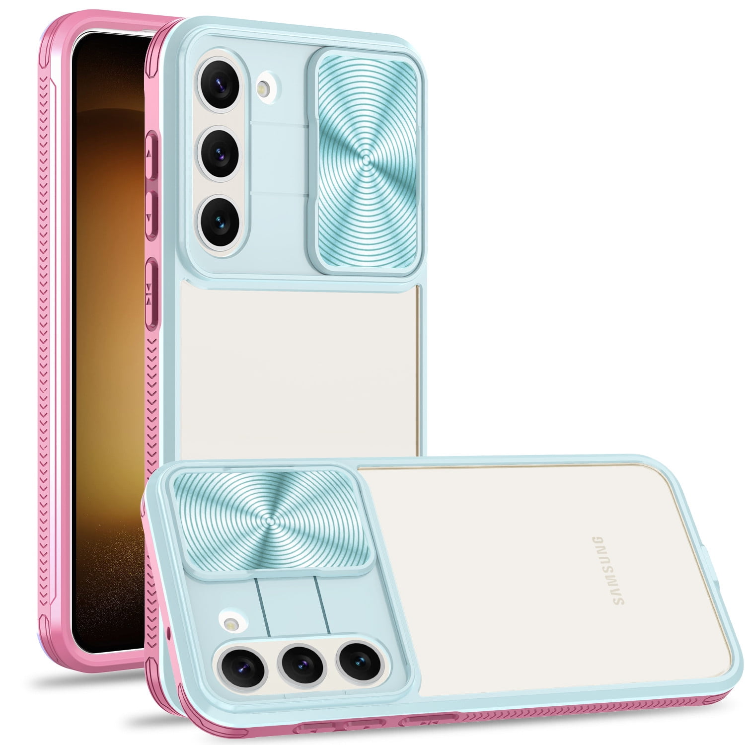 Elegant Choise Phone Case with Slide Camera Lens for Samsung Galaxy S23 6.1inch Hybrid Hard ...