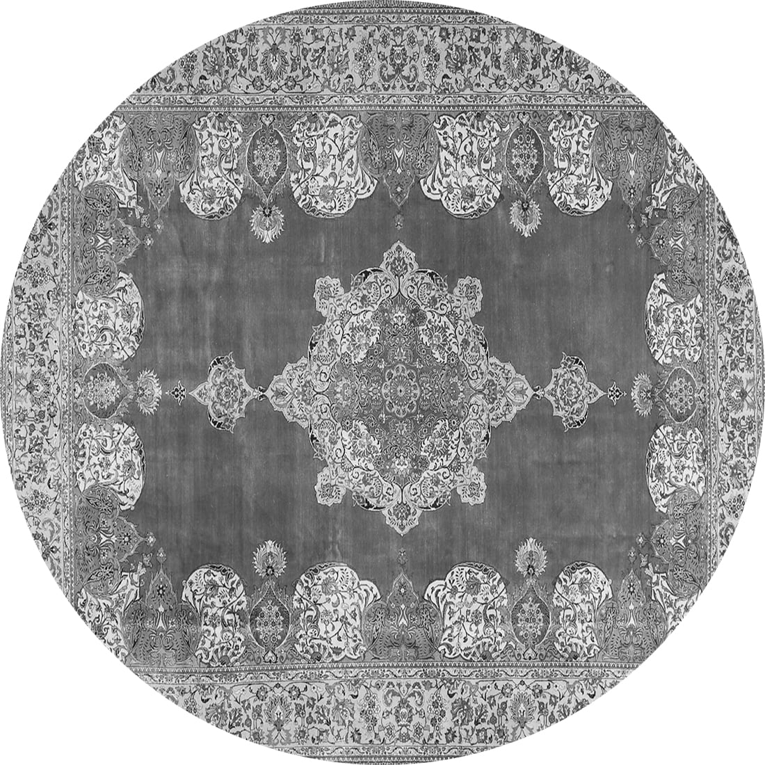 Ahgly Company Indoor Round Persian Gray Traditional Area Rugs, 5' Round ...