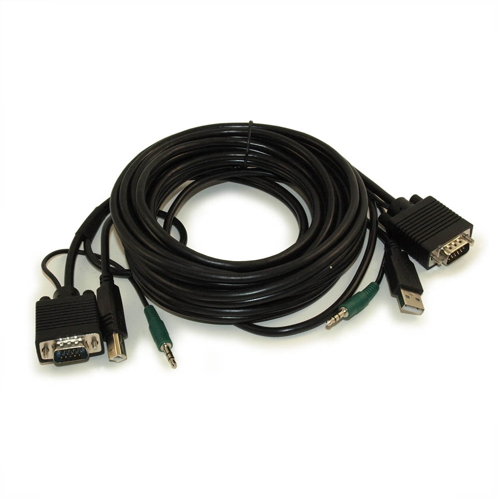 15ft KVM Cable (VGA/USB-AB/3.5mm) Combo Cable (M/M) - Walmart.com