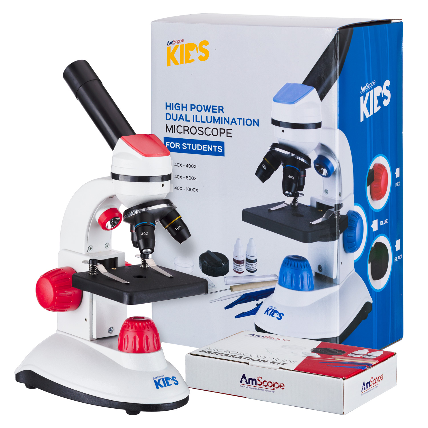 AmScope AmScope-KIDS 40X-1000X Dual Illumination Microscope for Kids ...
