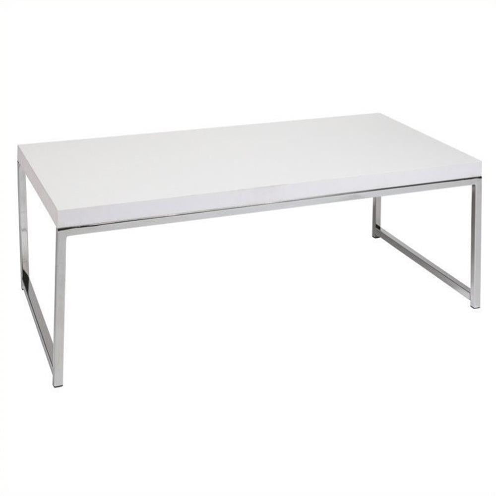 Click here for Avenue Six Wall Street White Coffee Table With Chr... prices