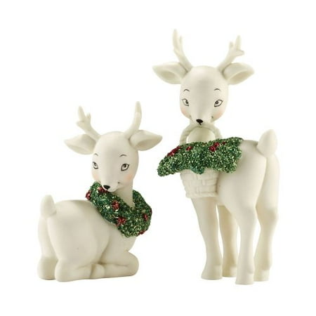 Department 56 Snowbabies Classics Holly Deer Figurine, 3 inch (Set of 2 ...