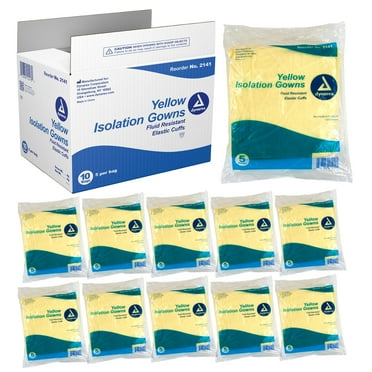 Disposable Isolation Gown, 3X-Large. Pack of 25 White PPE Gowns ...