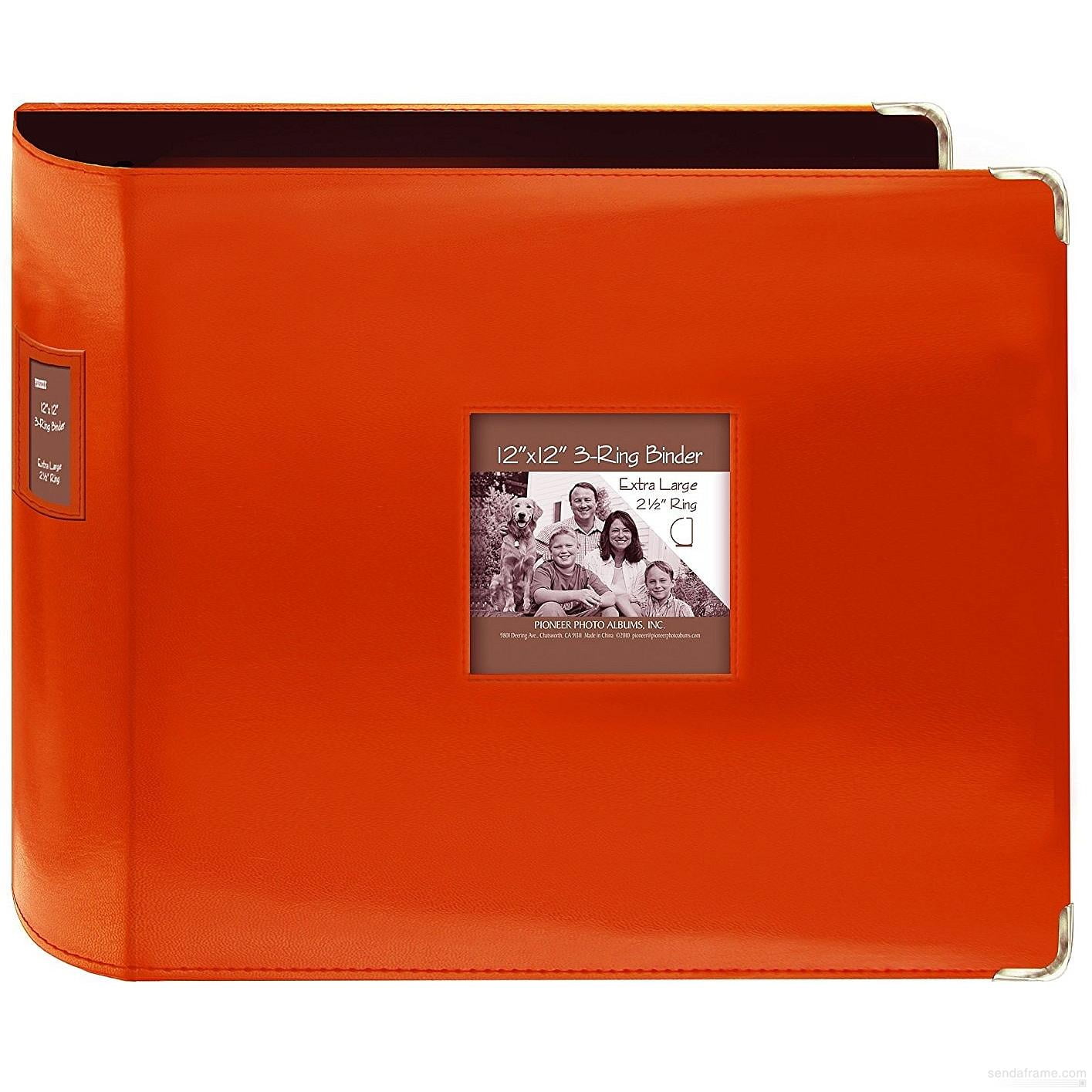 Sewn Leatherette 3-Ring Binder unfilled BRIGHT-ORANGE by Pioneer ...