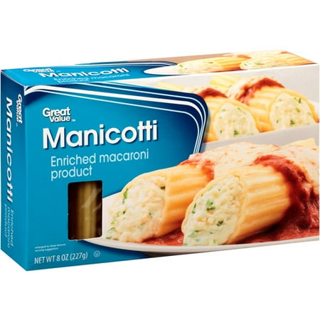 Great Value Manicotti Pasta, 8 oz - Walmart.com