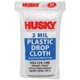 (2 pack) Husky 2 Mil Clear Plastic Drop Cloth, 9 ft. x 12 ft. - Walmart.com