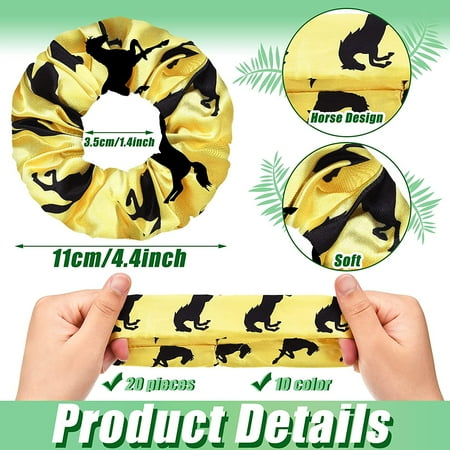20 Pieces Horse Hair Scrunchies Silky Satin Elastics Horse Hair Ties ...