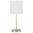(4 pack) Mainstays 19" Modern Gold Stick Table Lamp with White Fabric ...