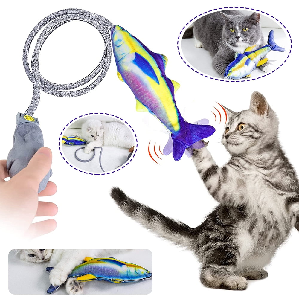 POINTERTECK Floppy Fish Cat Toy, Interactive Catnip Toy, Wiggle Fish ...