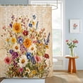 Bathroom Shower Curtain Daisy Summer Blossom Wildflower Waterproof ...
