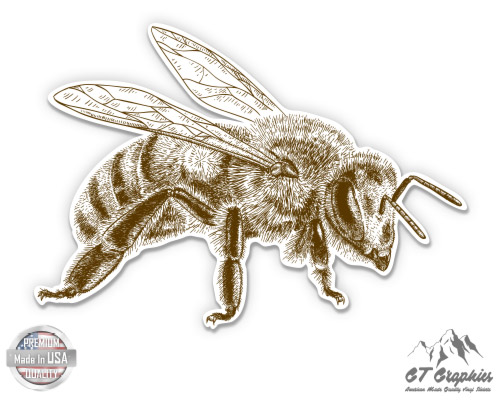 Honey Bee - 3" Vinyl Sticker - For Car Laptop I-Pad Phone Helmet Hard ...