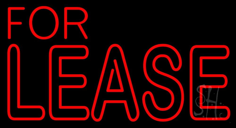 For Lease LED Neon Sign 13 x 24 - inches, Black Square Cut Acrylic ...
