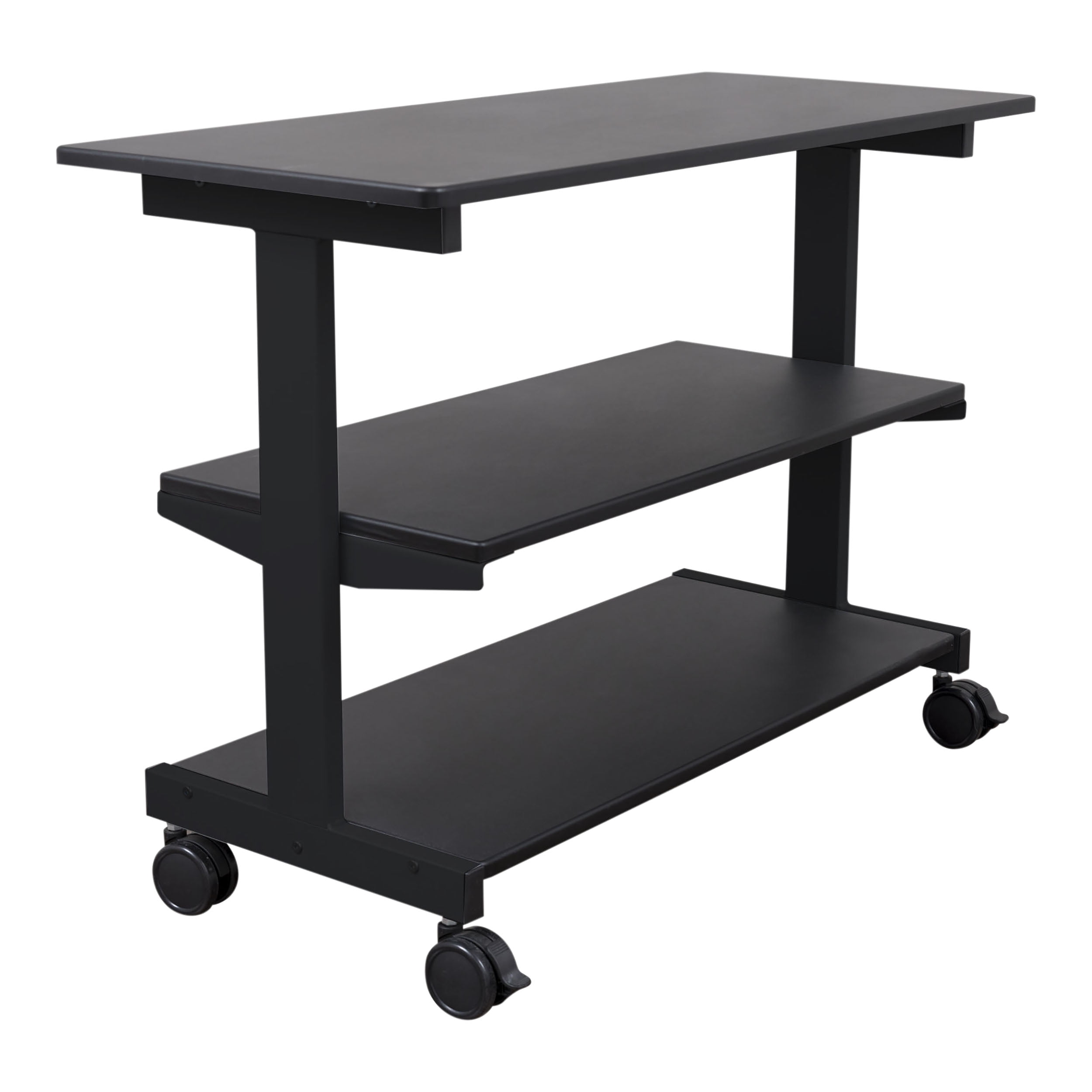 Stand Up Desk Store 3-Shelf Rolling Desk Return Side Desk Organizer and ...