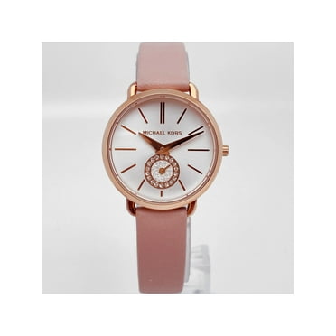 Michael Kors Mercer Rose Gold Tone Steel Salmon Dial Quartz Ladies ...