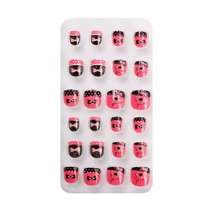 1 Set Artificial Nail Tips Press on Nails for Kids Cartoons Fake ...