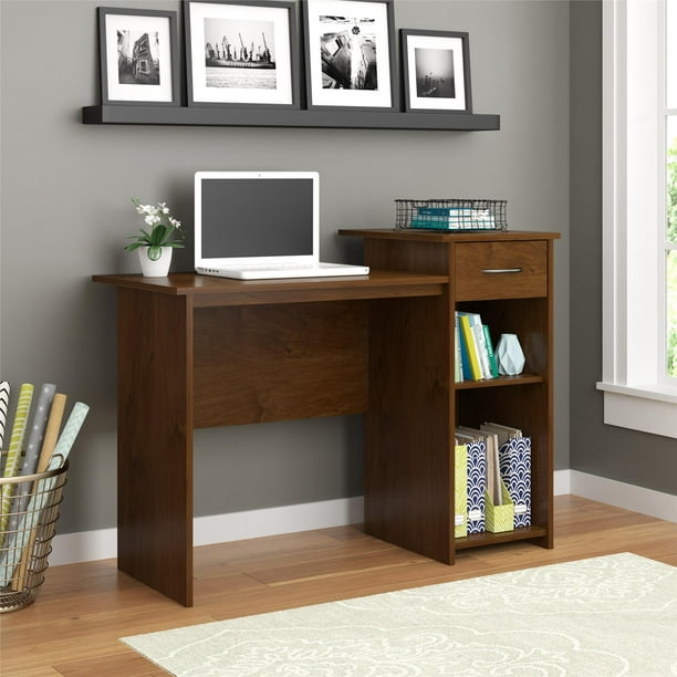 Mainstays Student Desk with Easy-glide Drawer, Northfield Alder Finish ...