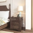 Ktaxon Solid Wood Nightstand with Outlets & USB Ports, 3 Drawer ...