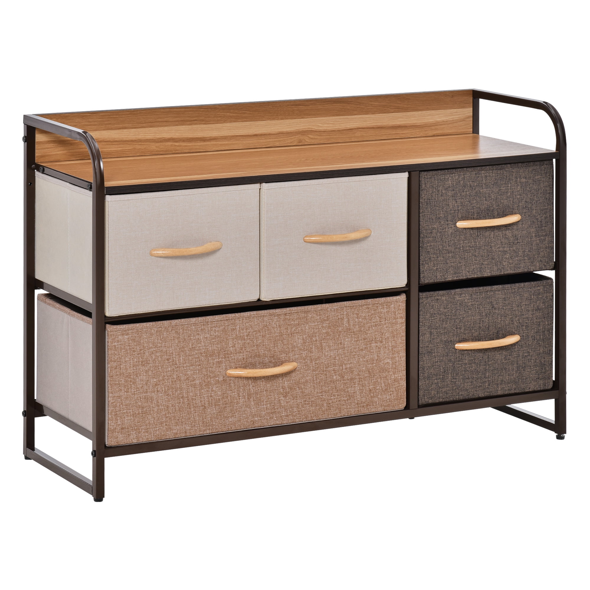 Click here for Homcom 5-Bin Dresser  2-Tier Fabric Chest Of Bins... prices