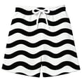 Boys Wave Stripe Print Swim Shorts Drawstring Summer Casual Trunks Size ...