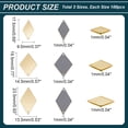300Pcs 3 Styles Rhombus Acrylic Mirror Sew on Rhinestone Gold 17.5~23 ...