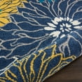 Nourison Passion Floral Blue Area Rug, 8' x 10', Easy-Care, Overdyed ...