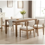 Guyou Solid Wood Dining Chair Set of 6, Mid Century Modern Upholstered ...