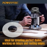 POWERTEC Dia 2-1/2" Router Base Plate, Clear Acrylic w/Multiple ...