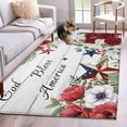 4th of July Washable Area Rugs 2.7'x5', God Bless America Stars Red ...